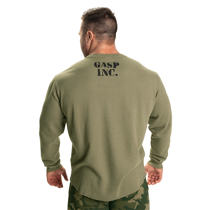 Köp Thermal Gym Sweater, Washed Green, M | Gymgrossisten