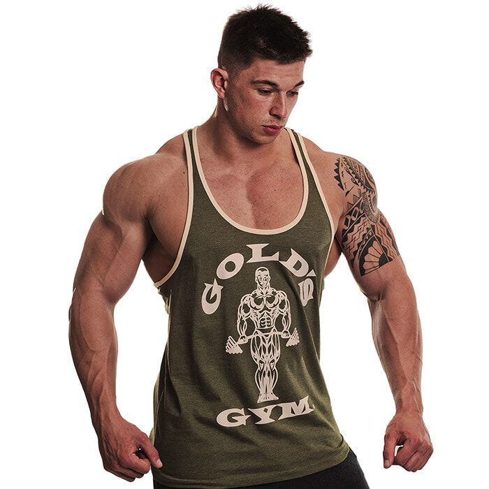 Köp Golds Gym Muscle Joe Contrast String Vest, army/cream ...