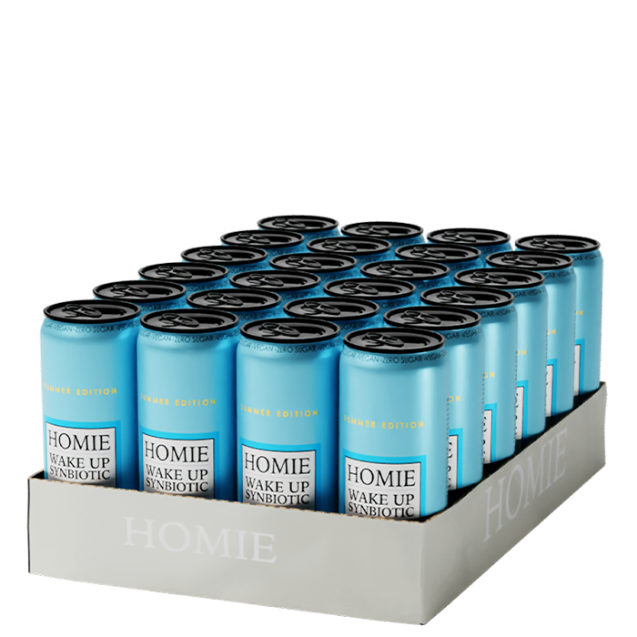 Köp 24 x Homie Wake Up Synbiotic 330 ml Lemonade | Gymgrossisten