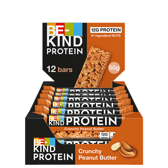 Köp 12 x BeKind Protein Bar 50 g Crunchy Peanut Butter | Gymgrossisten