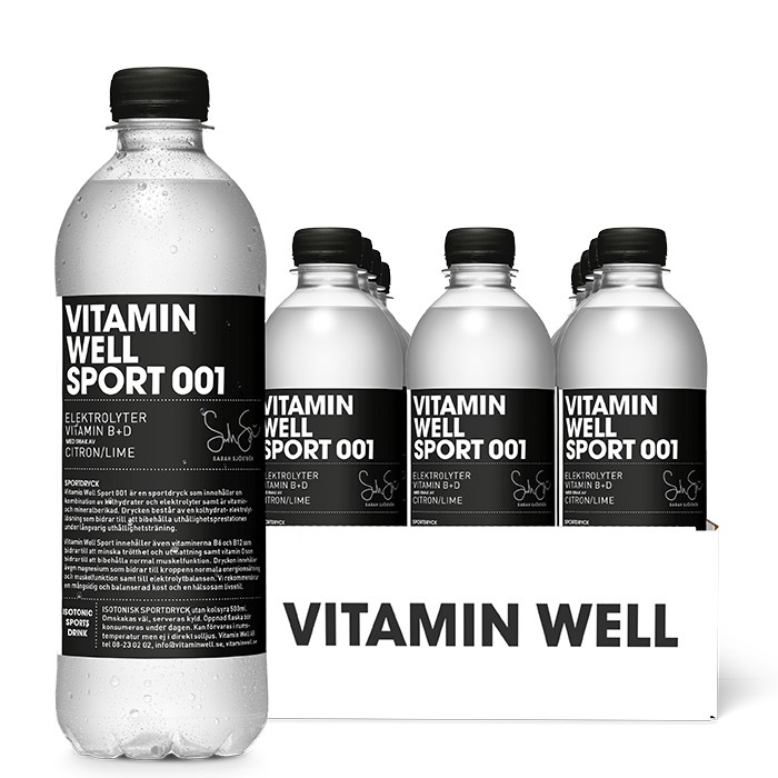 Köp 12 x Vitamin Well Sport 001, 500ml, Lemon/Lime | Gymgrossisten
