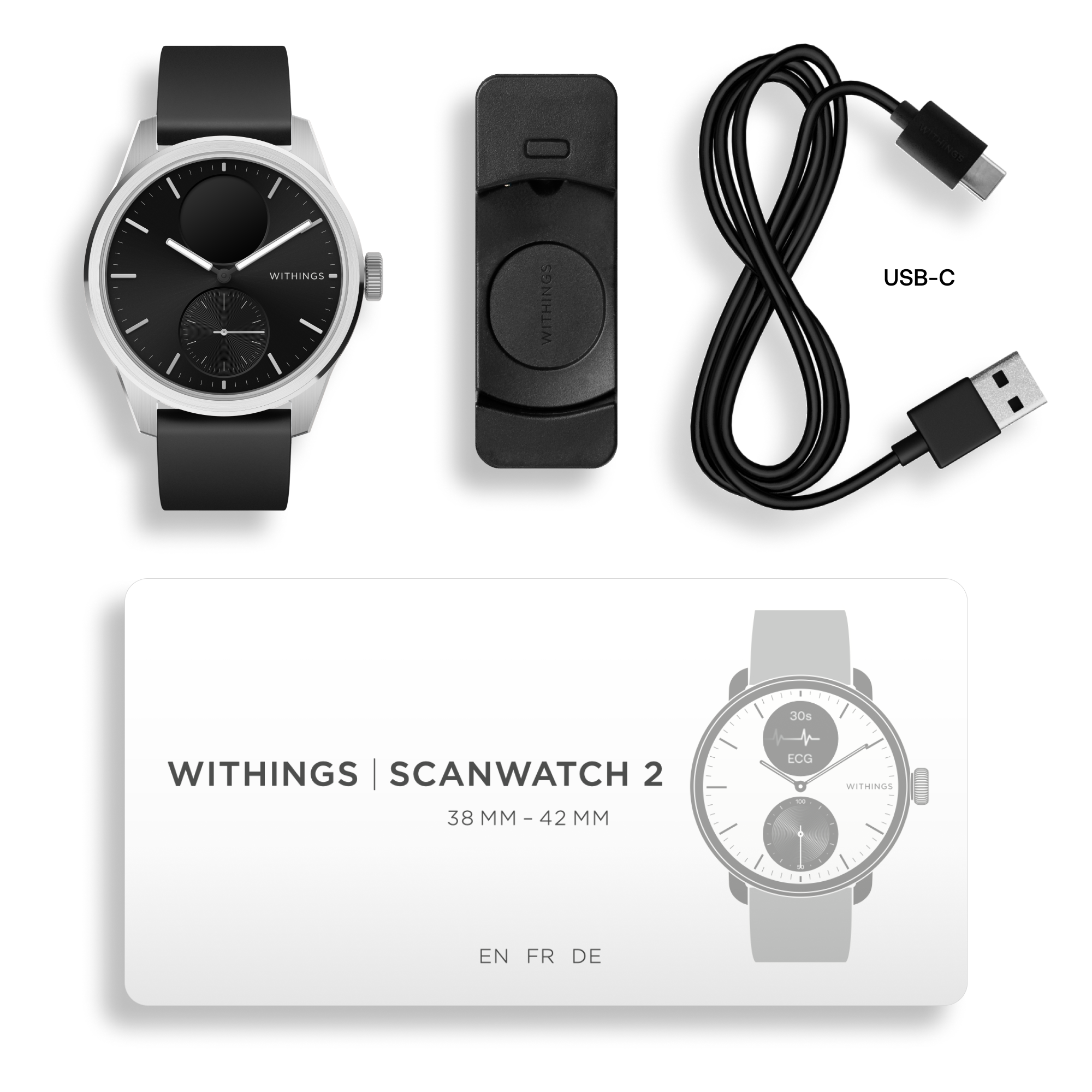 Köp Withings Scanwatch 2, 42mm, Black | Gymgrossisten