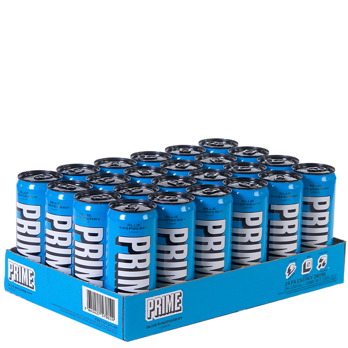 Köp 24 x Prime Energy Drink, 330 ml, Blue Raspberry | Gymgrossisten