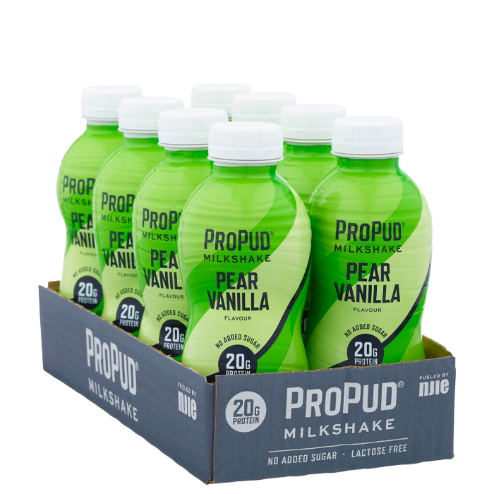 Köp 8 x ProPud Protein Milkshake, 330 ml, Pear vanilla | Gymgrossisten.com