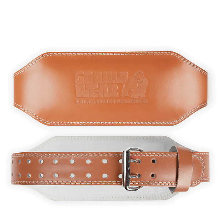 Köp 6 Inch Padded Leather Belt, Brown - S/M - Gymgrossisten.com