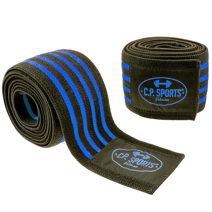 Köp Knee Wraps, Black/Blue, 2 m - Gymgrossisten.com