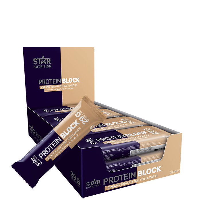 Köp 12 x Protein Block, 60 g, Creamy Peanut | Gymgrossisten